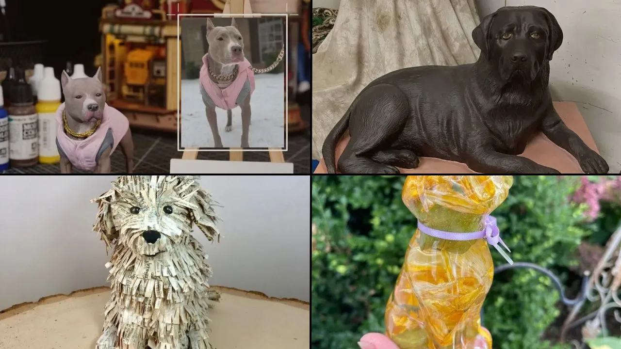9 Dog Memorial Statues – Concrete, Marble & Personalized Pet Statues